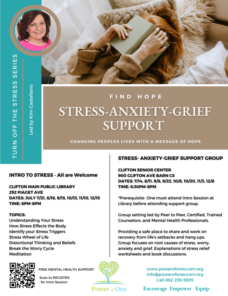 Stress Anxiety Grief Support - Power Of One CCOM